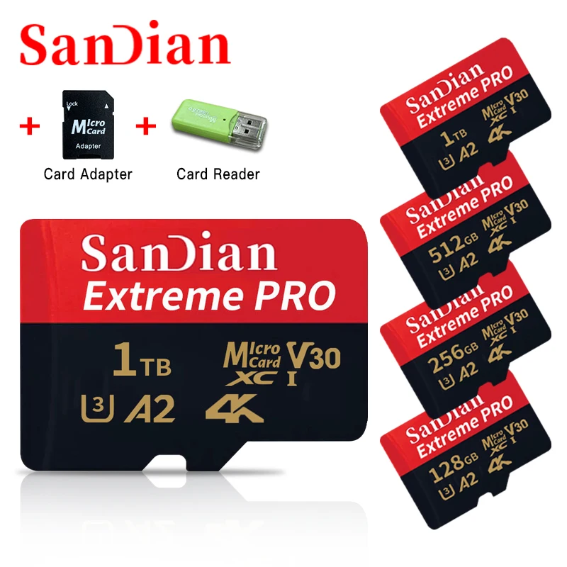 Micro SD Memory Card TF/SD Card 128GB 256GB 512GB 1TB Mini SD Card ...