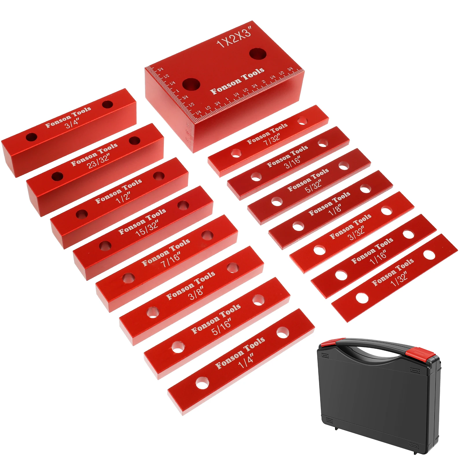 16Pcs-Setup-Block-Gauge-Imperial-Aluminum-Alloy-Height-Gauge-Block ...