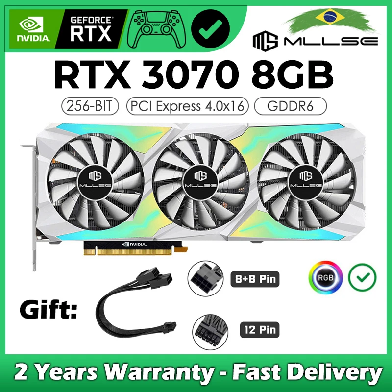 Mllse Gaming Geforce Rtx 3070 8gb Gddr6x 256-bit 19 Gbps Pcie 4.0 Placa ...