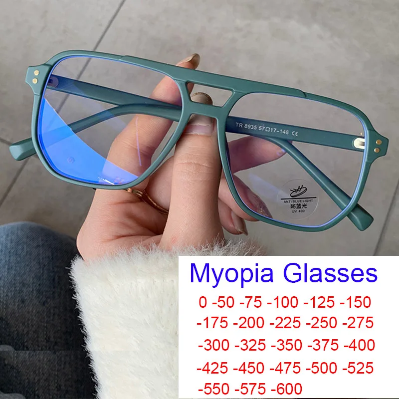 2025 New Trendy Oversized Green Myopia Glasses Women Men Retro Anti ...