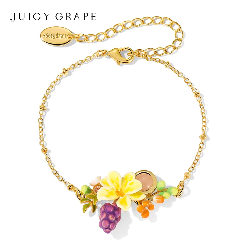 JUICY-GRAPE-Luxury-Enamel-Flower-Bracelet-for-Women-Hand-Enameled ...