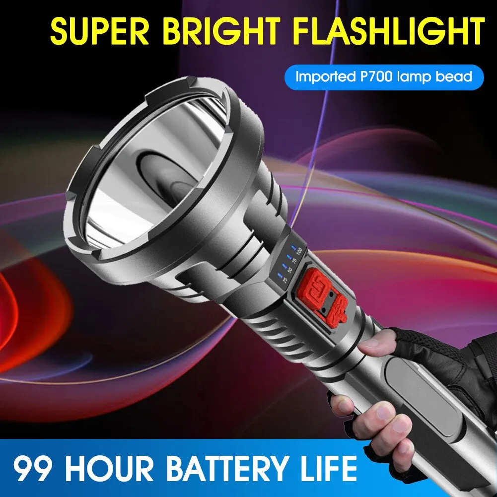Big Strong Light LED Flashlight USB Rechargeable Tactical Hunting ...