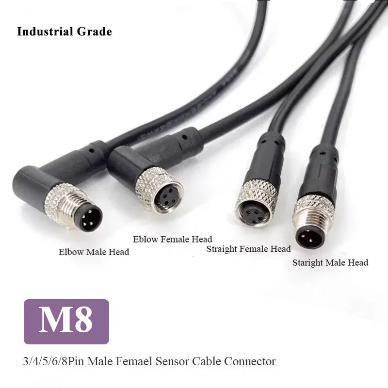 M8 3 4 5 6 8 Pin Sensor Aviation Plug Wire Waterproof Connector Line ...