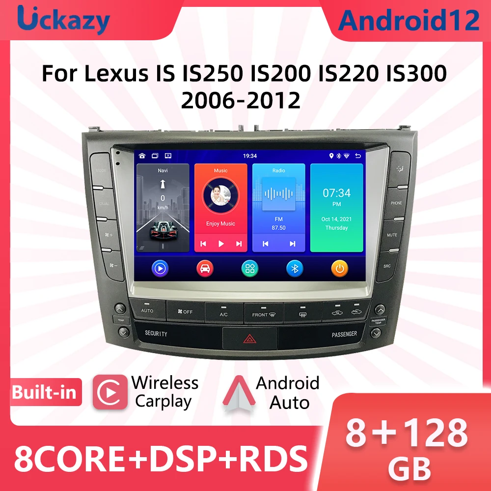9" Wireless Carplay Android 12 Car Multimedia Player For LEXUS IS200 ...