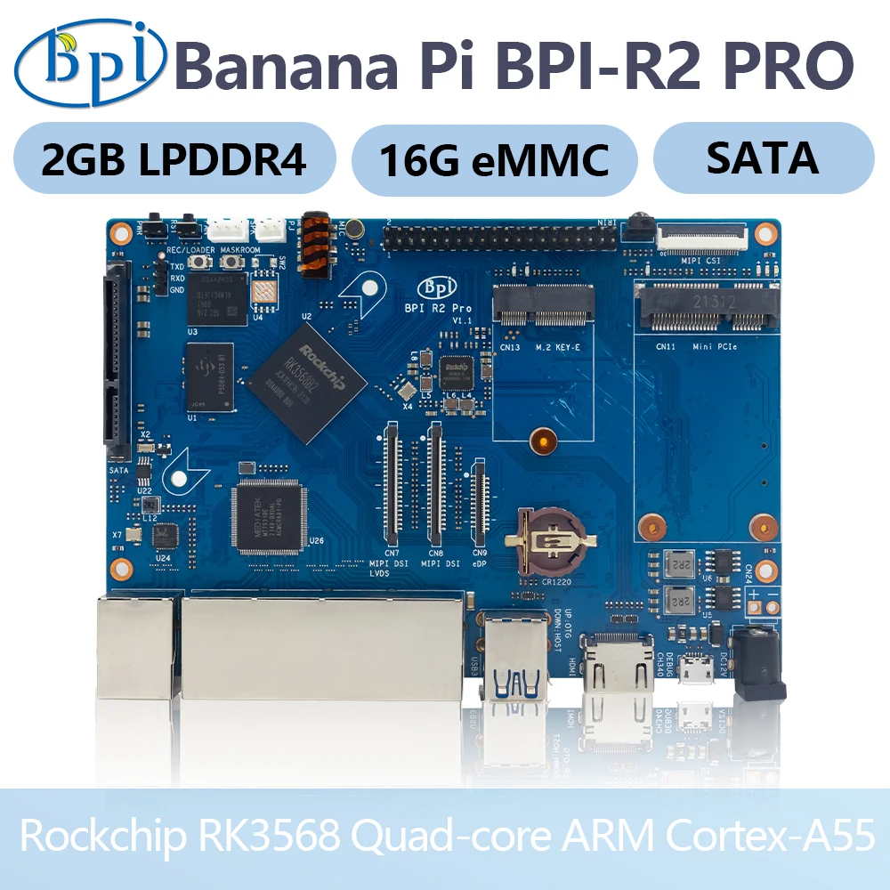 Banana-PI-BPI-R2-Pro-Rockchip-RK3568-Quad-core-2G-LPDDR4-16G-eMMC ...