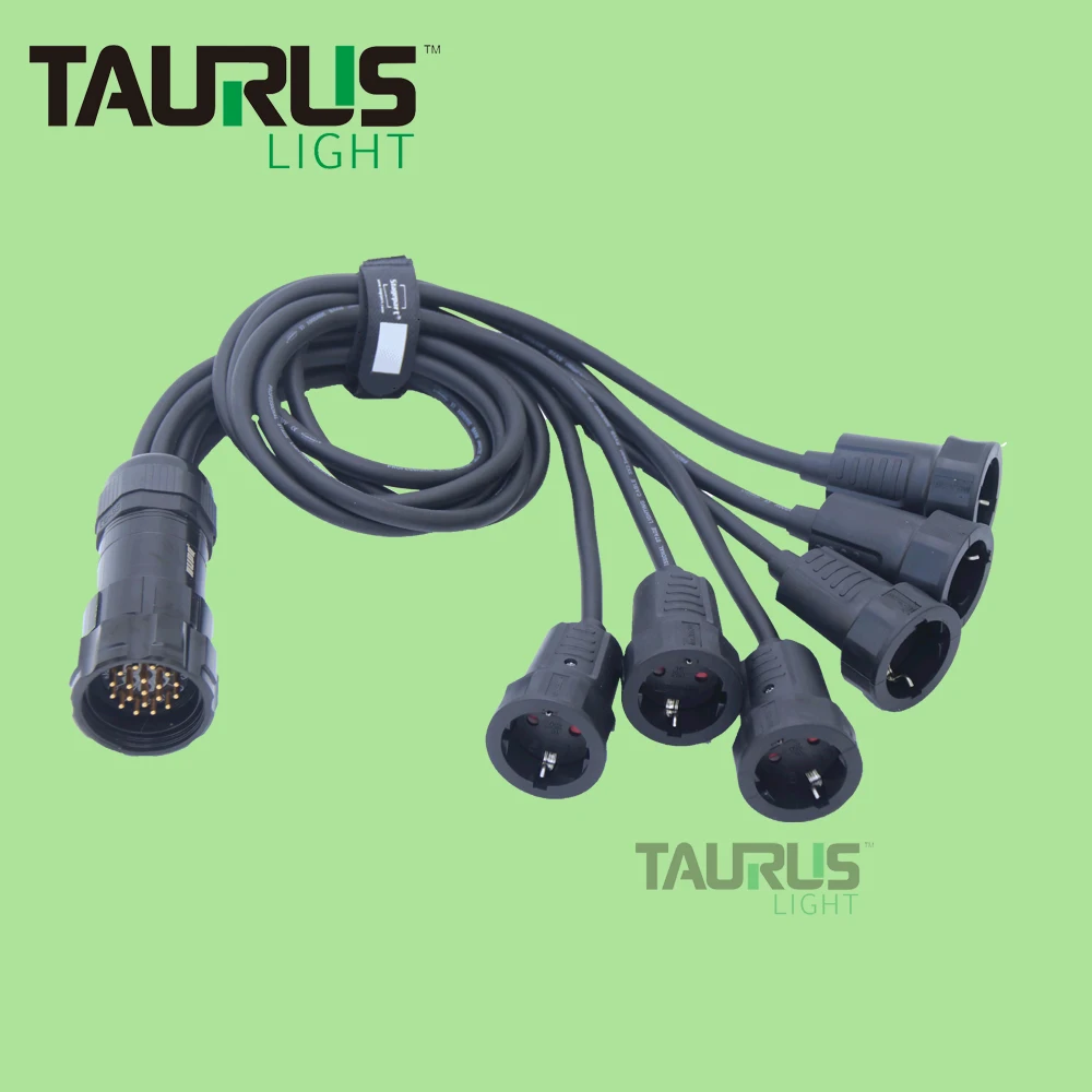 3x1.5 or 3x2.5mm Power Break Out Cable Socapex 19pin Male Plug to ...