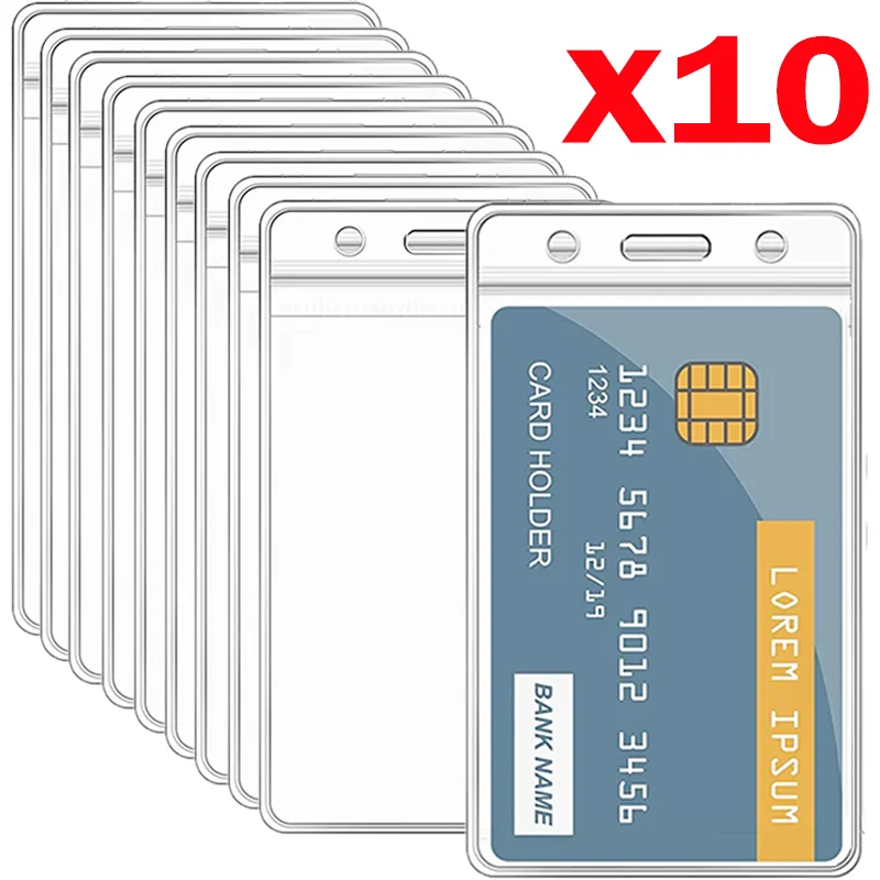 10pcs Waterproof Transparent Card Holder Plastic Protector Case ...