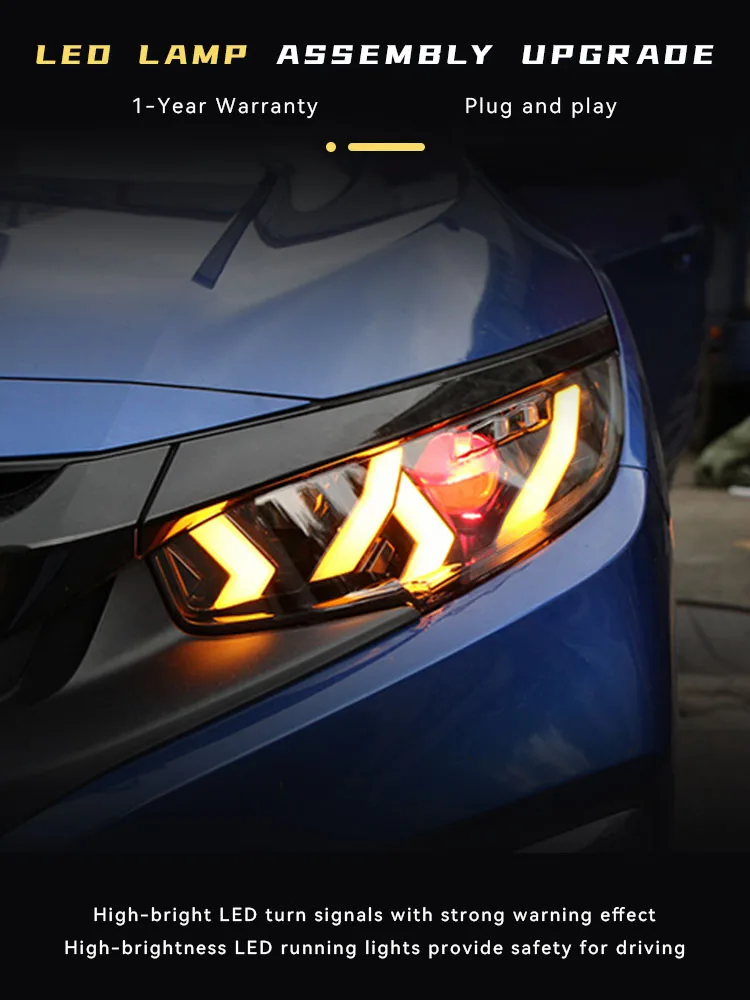 Headlights For Honda Civic G10 2016 2017 2018 2019 2020 Assembly Upgrade Bicofal Lens Devil Eye Design LED Tool Accessories Lamp AliExpress
