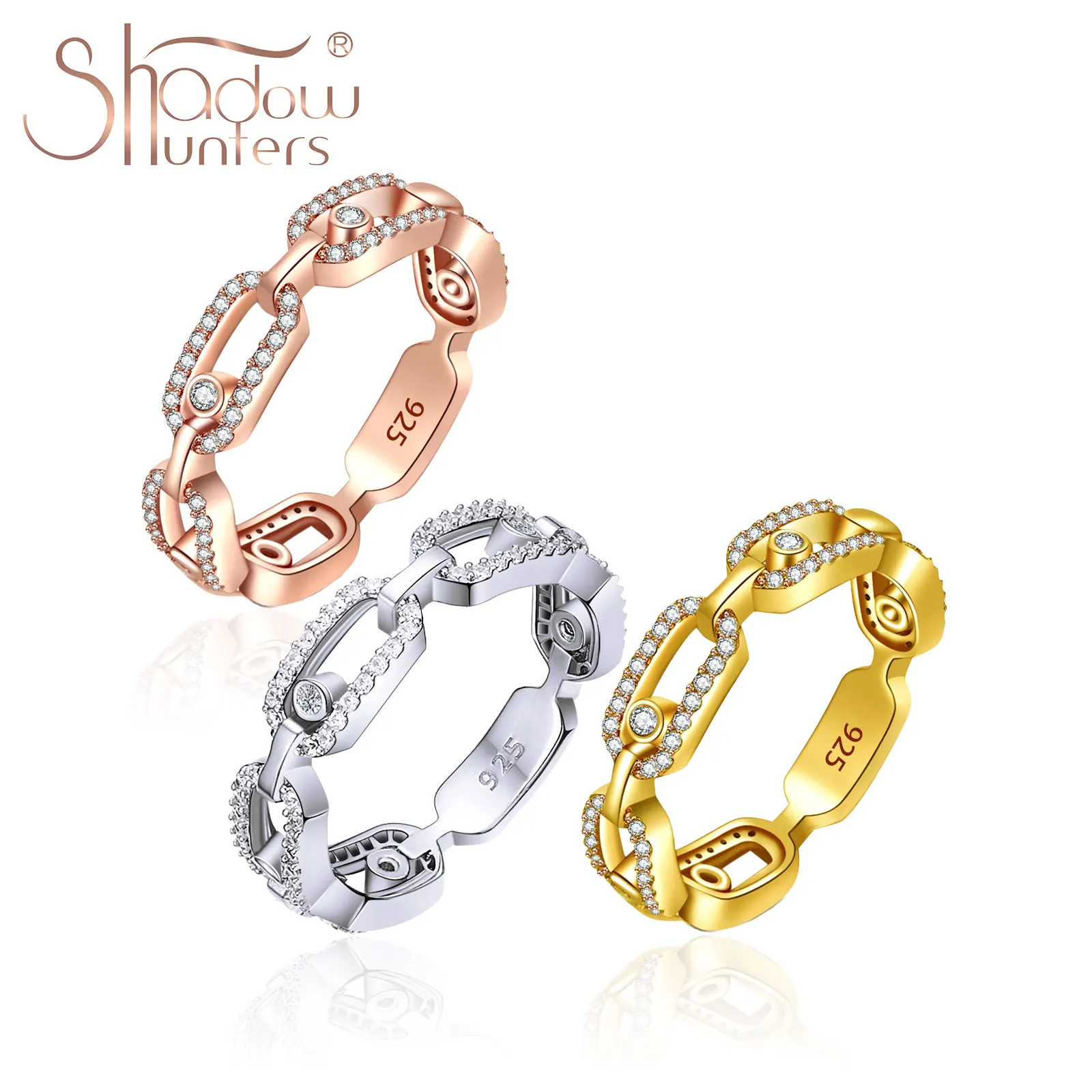 SHADOWHUNTERS-100-925-Sterling-Silver-Women-Wedding-Rings-With-Clear ...
