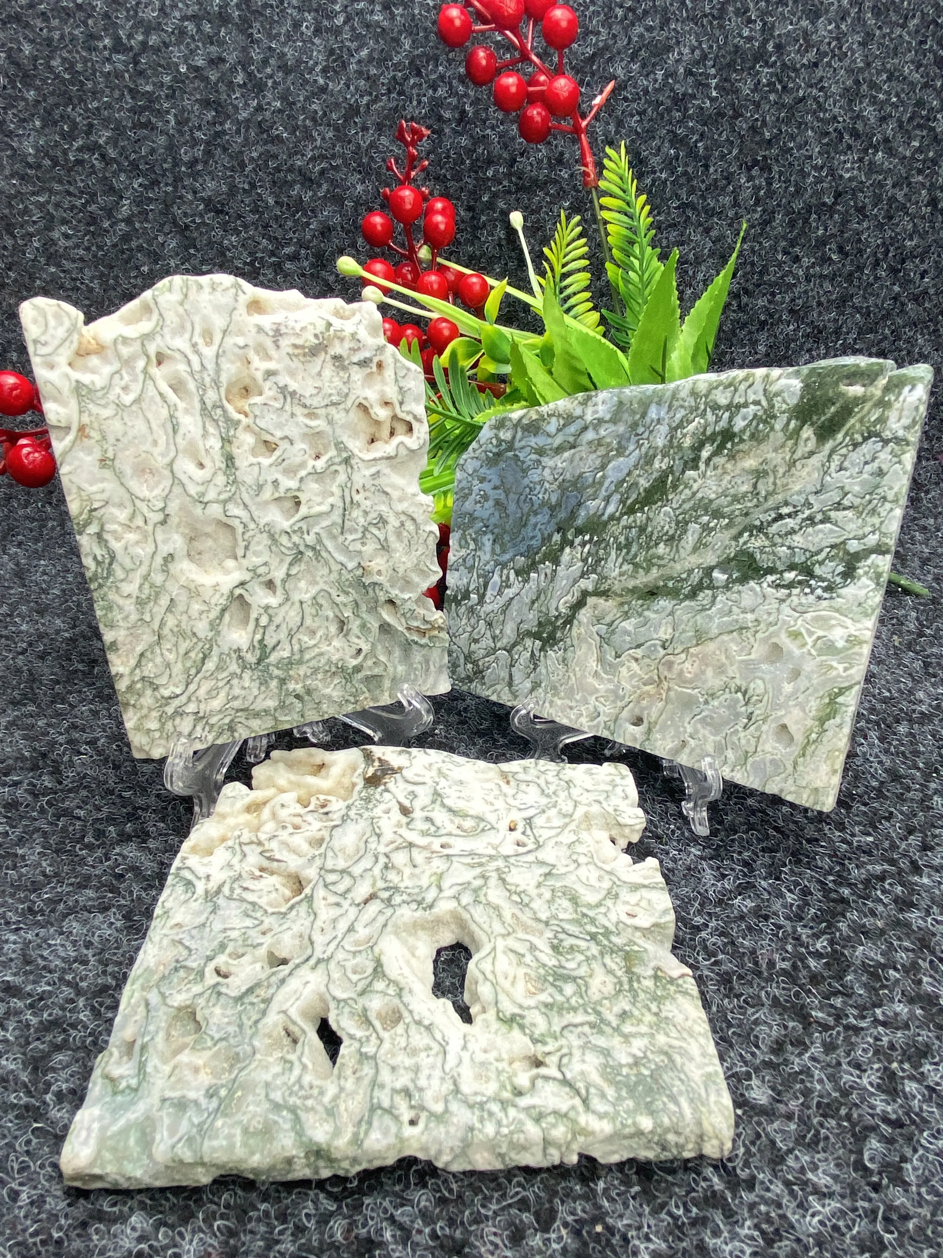 Natural-Stone-Moss-Water-Grass-Agate-Slice-Crystal-Chip-Home-Decoration ...