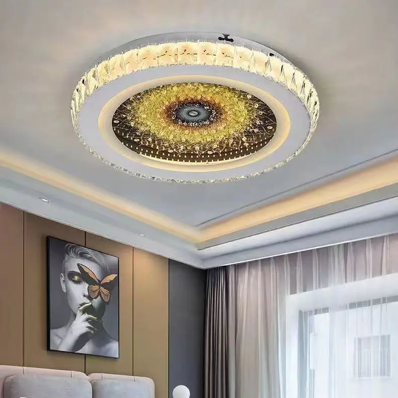Silver Crystal LED Chips Crystal Lamp Lighting Fixture LED Circle Light ...