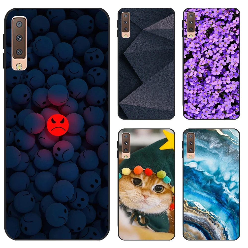 Cases-For-Samsung-Galaxy-A7-2018-Cover-Silicon-Color-Phone-Case-Cover ...