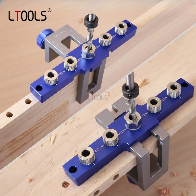 Extended-5-Holes-3-in-1-Drilling-Locator-Aluminum-Doweling-Jig-Kit ...