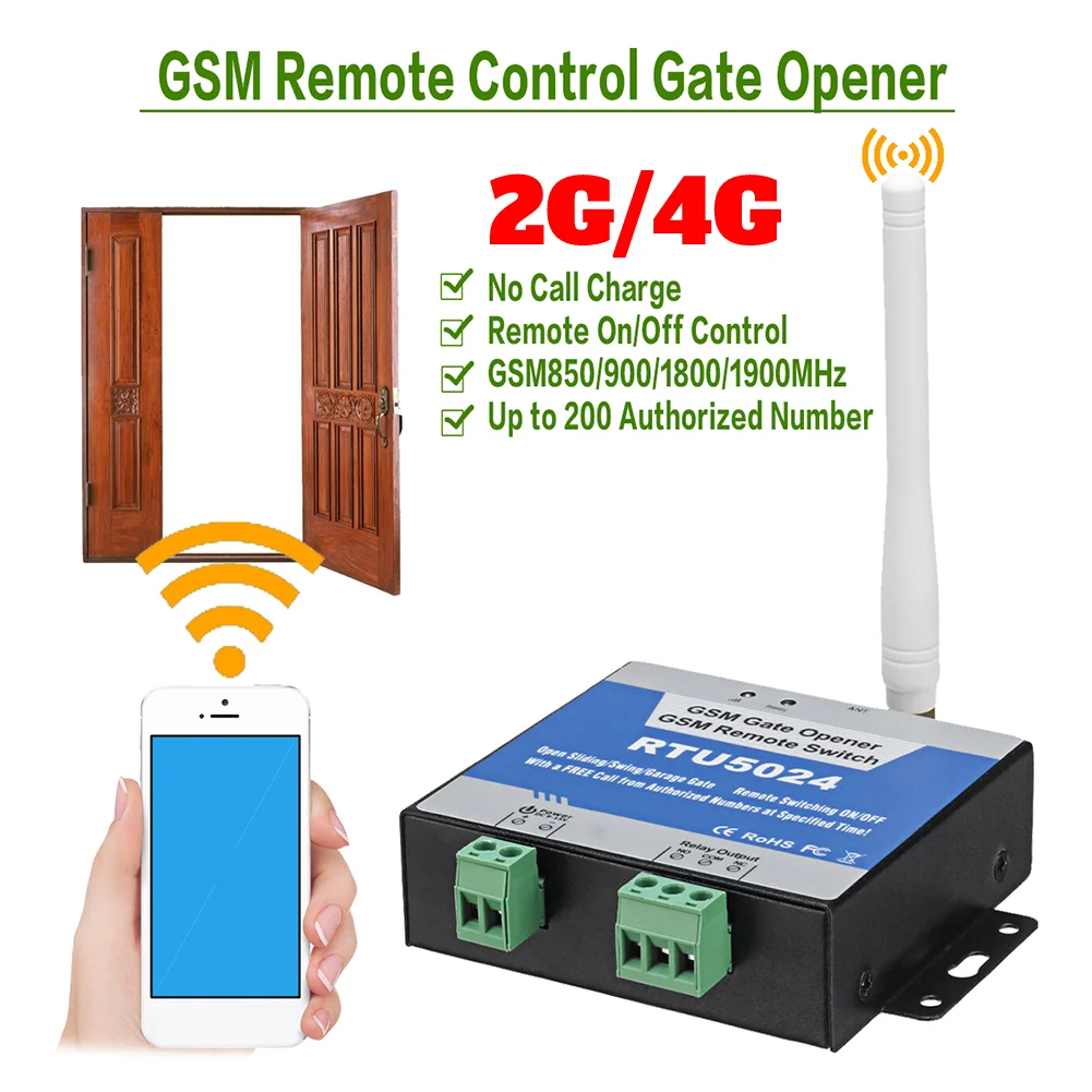 RTU5024 2G/4G GSM gate opener Door Access switch opener Wireless Phone ...