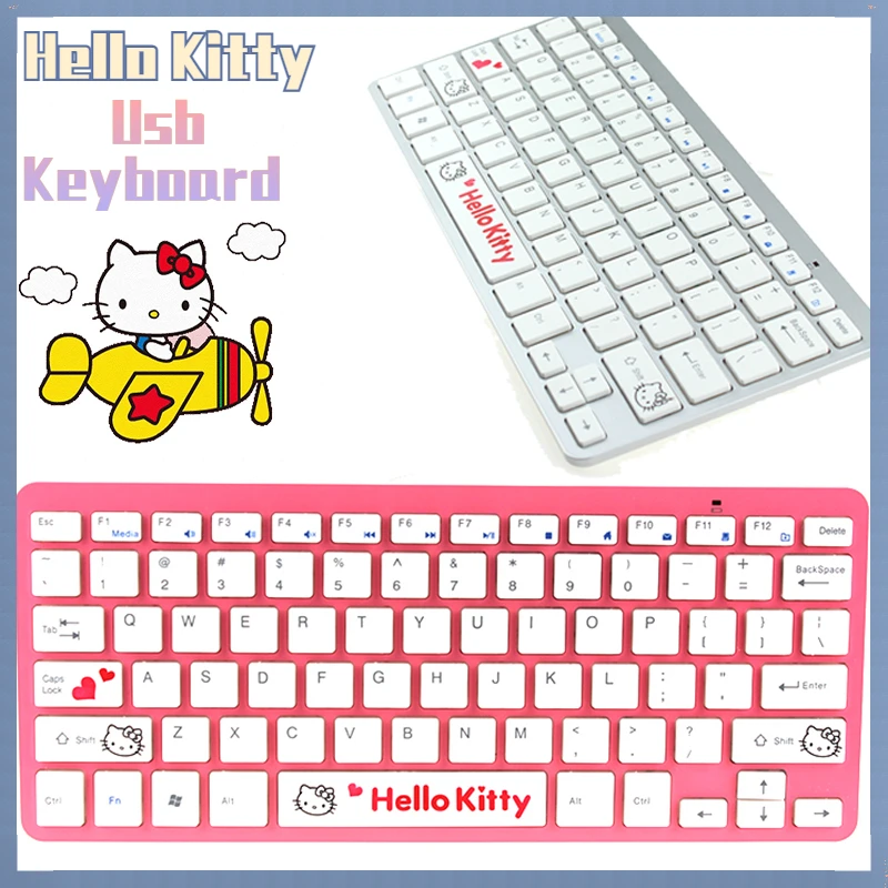 Hello-Kitty-Usb-Keyboard-Creative-Portable-Office-Wired-Keyboard-Ultra ...