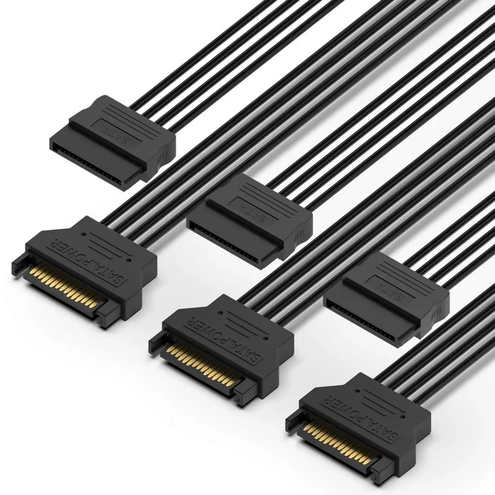 3Pcs 15Pin SATA Power Extension Cable Sata Male to Female Power Adapter ...