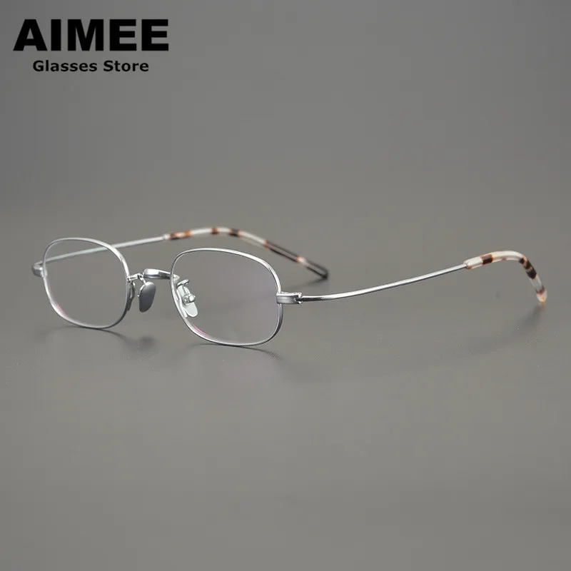 Japanese-Designer-Pure-Titanium-Handmade-Small-Square-Glasses-Frame-Men ...