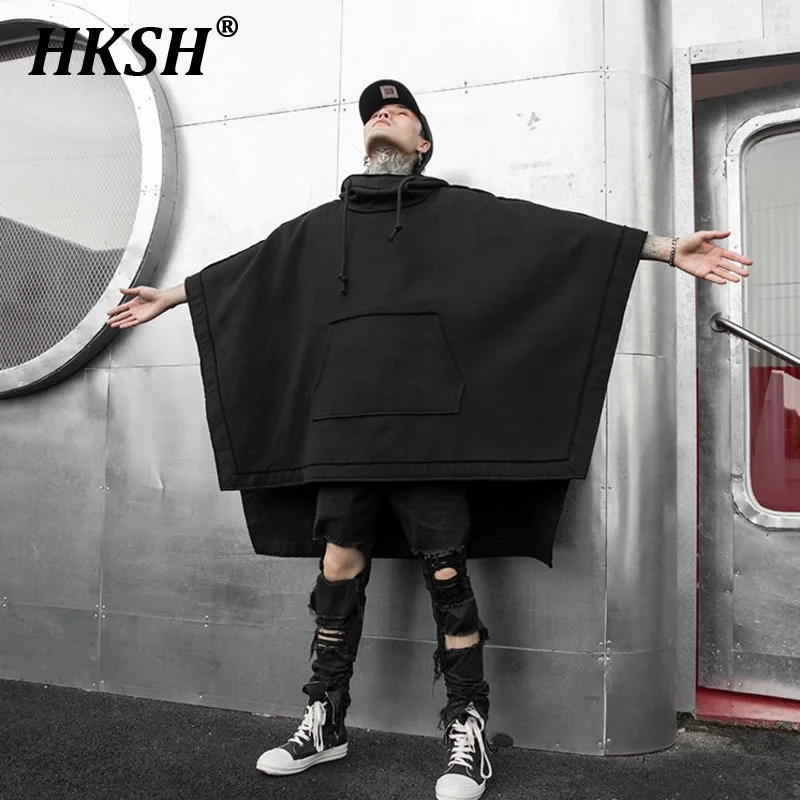 HKSH-Spring-Autumn-Winter-New-Men-s-Loose-Bat-Cloak-Mid-Length-Sweater ...