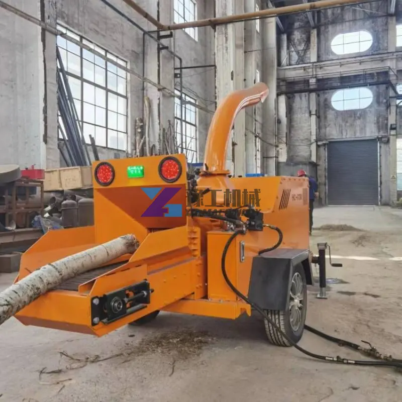 China Forestry Mobile Diesel Engine Wood Chipper Shredder Branch Wood ...