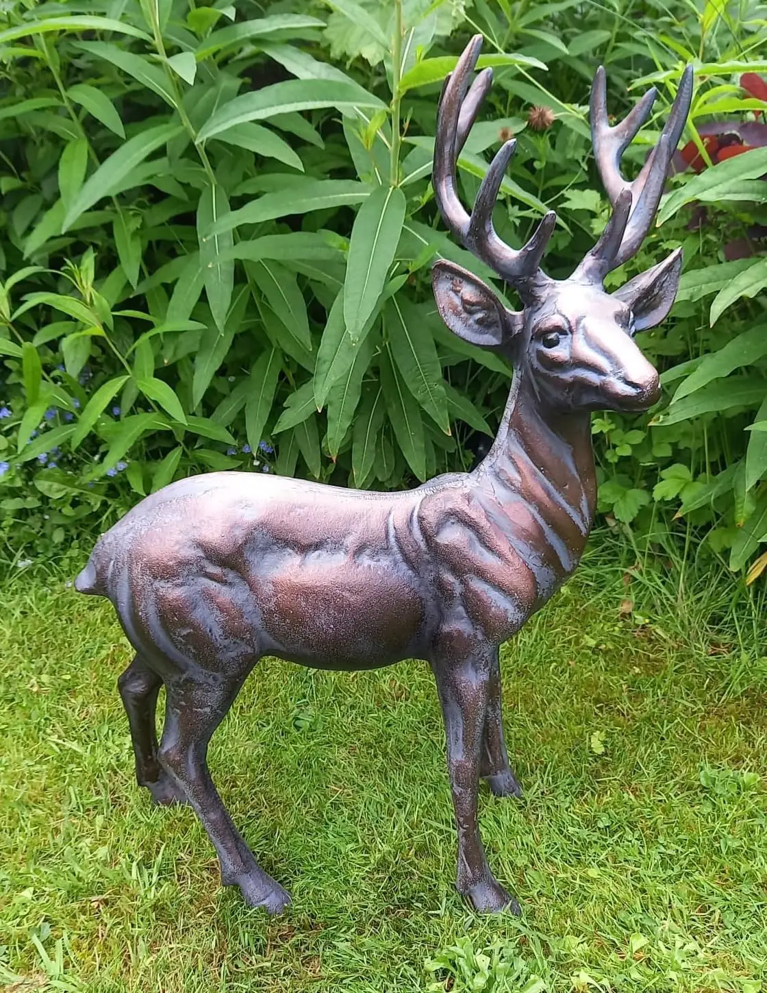 Stunning-Standing-Stag-Garden-or-home-ornament-cast-from-Aluminium-with ...
