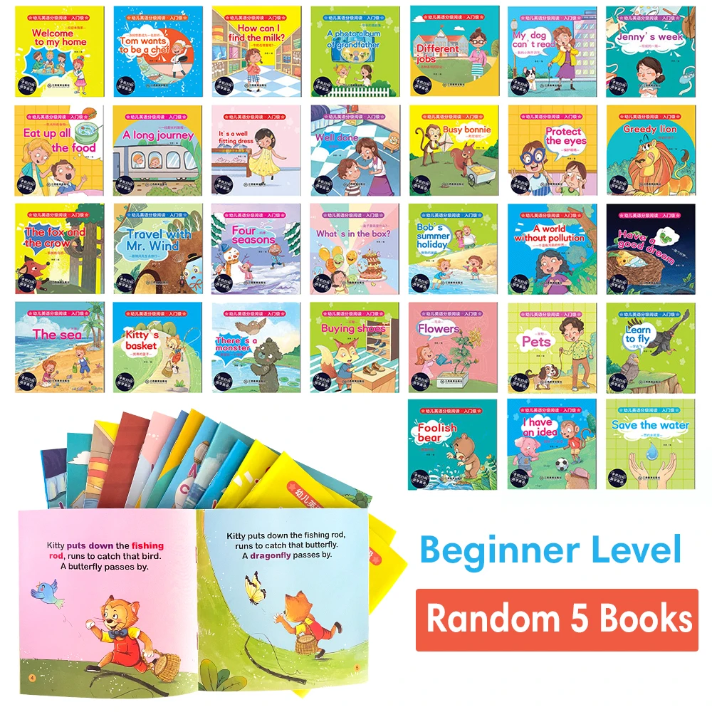 Random-5-Books-Children-s-English-word-learning-books-Pocket-book-Baby ...