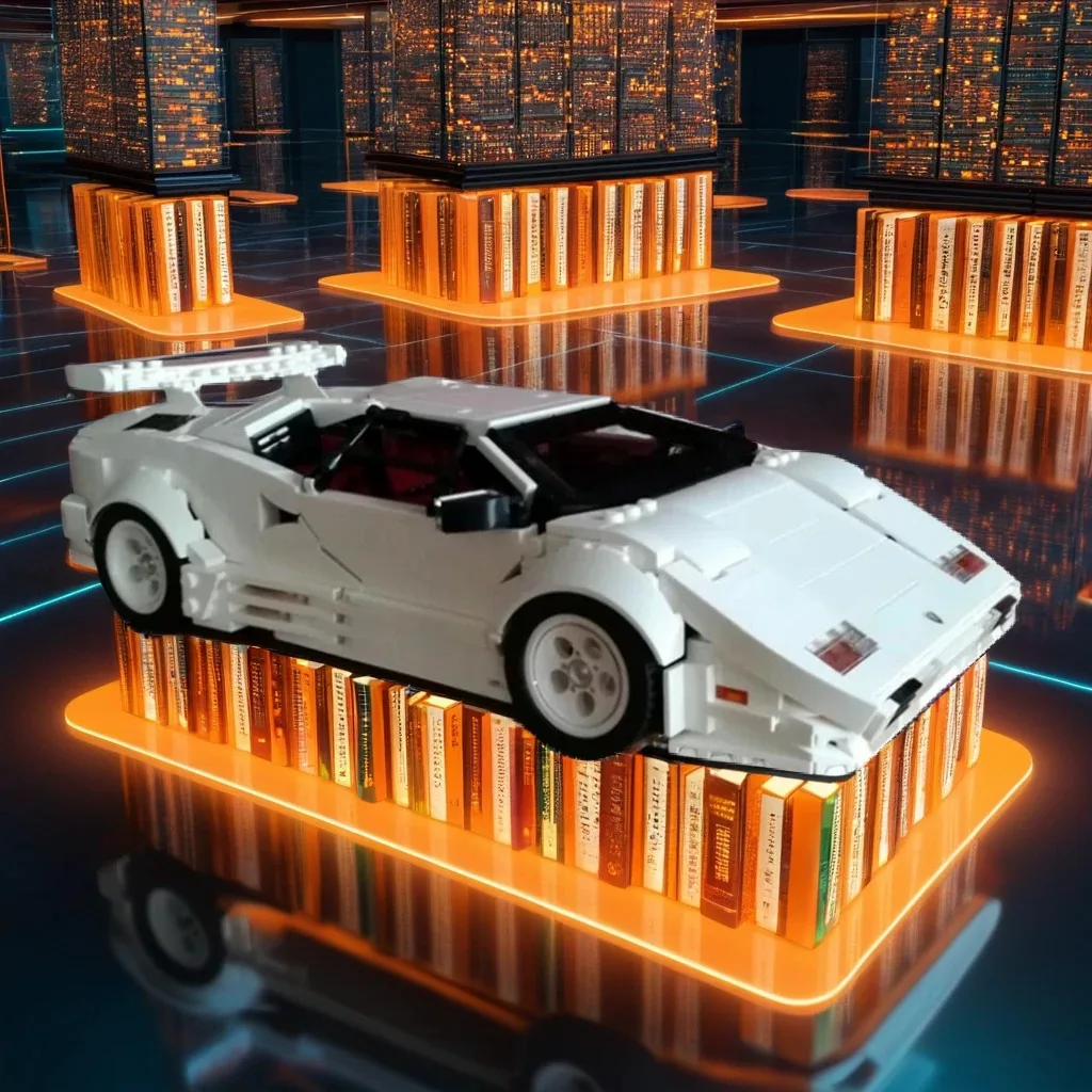 1308Pcs Lamborghinier Countach LP5000 QV MOC Classic Supercar Education ...