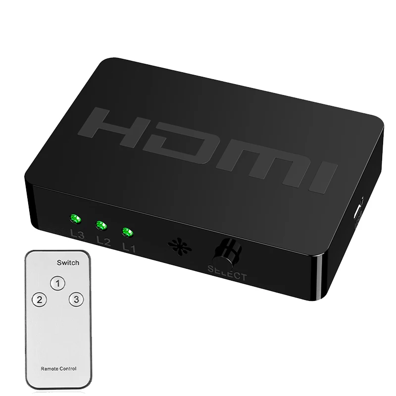 3 Port Hdmi Switch 3x1 4kx2k Hdmi Switcher Selector 3 In 1 Out Adapter ...
