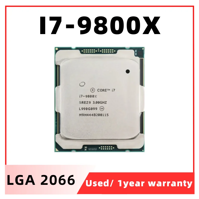 Procesador de CPU Core i7-9800X, 3,8 GHz, 8 núcleos, 16 hilos, 16,5 MB, 165W, LGA2066, X299