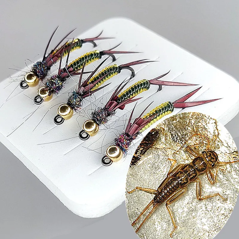 8pcs/box Stonefly Larvae Fly Baits - Realistic Design, Slow Sinking ...