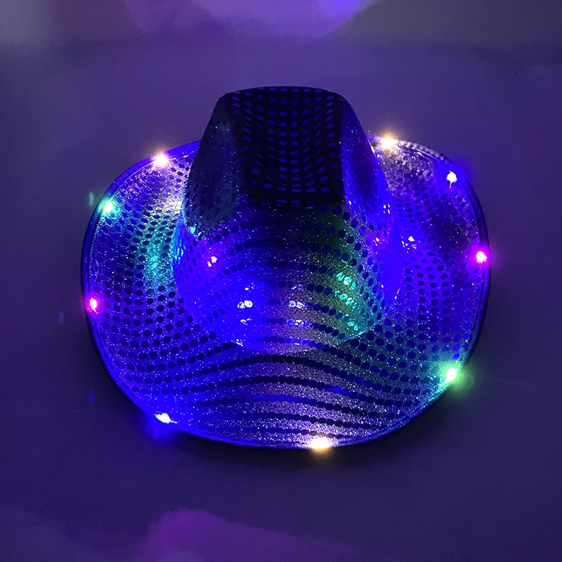Colorful-Flashing-LED-Pearlescent-Cowboy-Hat-Dance-Party-Decorate ...
