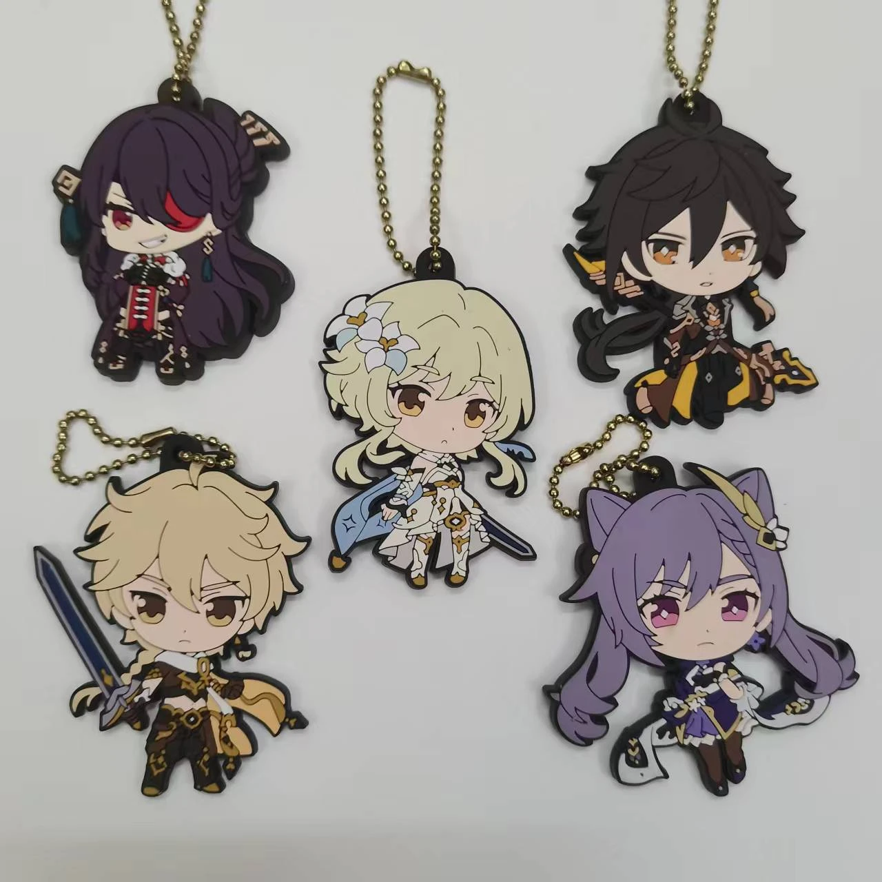 Genshin Impact Pendant Keychain, Corrente chave RPG, Chibi Aether ...