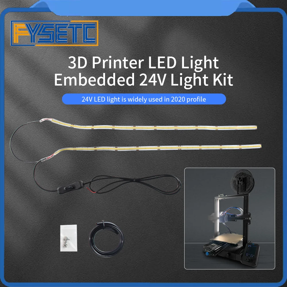 FYSETC-3D-Printer-LED-Light-24V-Dual-Sides-Embedded-Lights-for-ENDER-3 ...