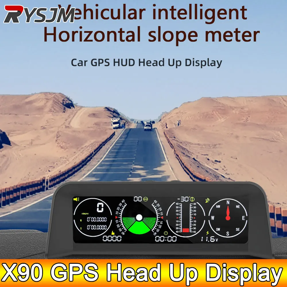 ADQ-X90-HUD-Slope-Meter-Inclinometer-Car-Altitude-GPS-Speedometer ...