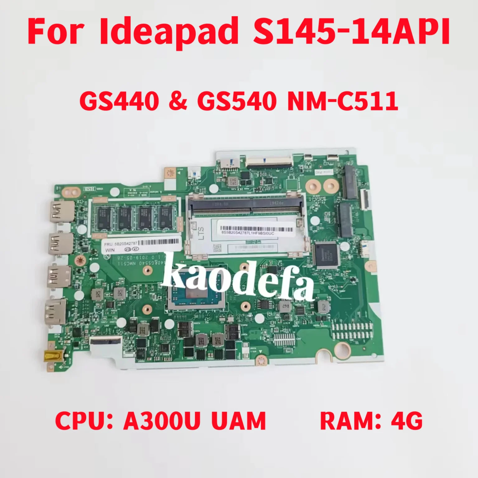GS440 & GS540 NM-C511 For Ideapad S145-14API Laptop Motherboard CPU ...
