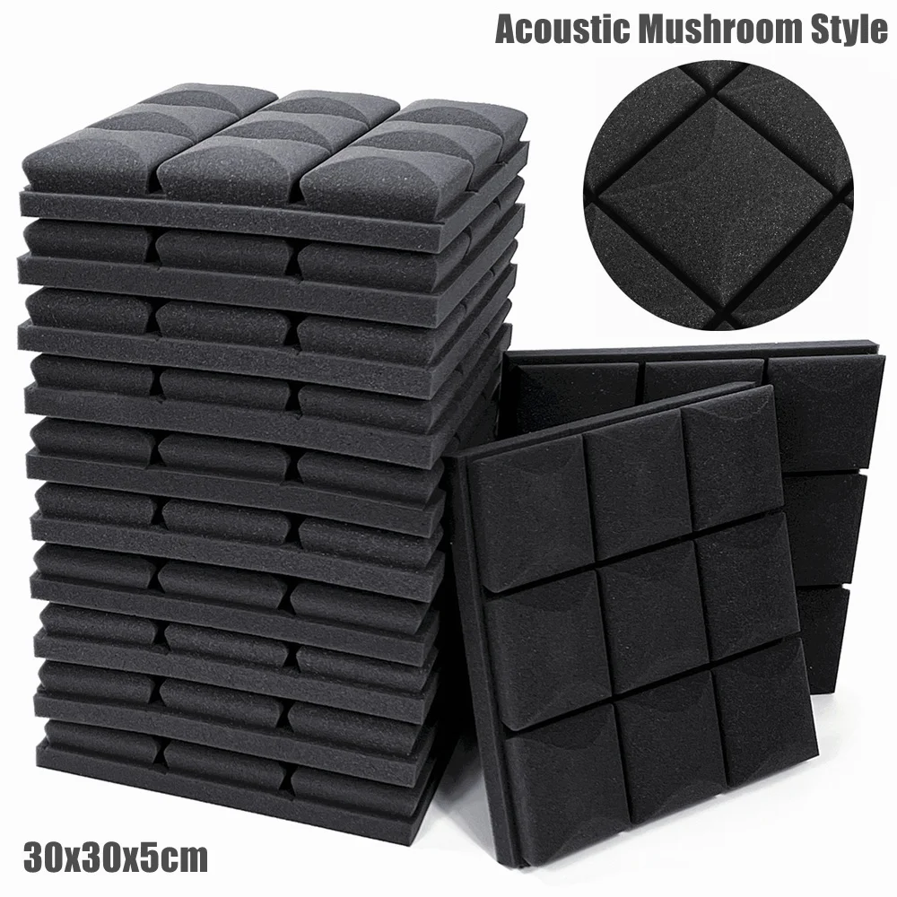 6/12/24pcs Studio Acoustic Foam Panels Sound Absorption Sponge Drum Ktv ...