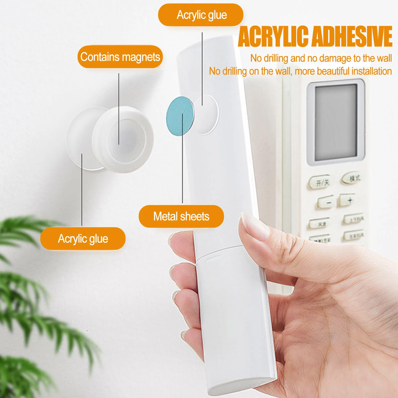 2Pcs-Strong-Magnetic-Remote-Control-Holder-Wall-Mount-Remote-Control ...