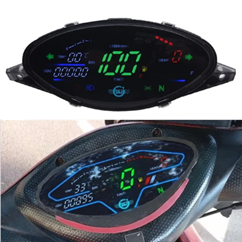 New-LED-Digital-Motorcycle-Speedometer-RPM-Dashboard-For-BIZ100-biz100 ...