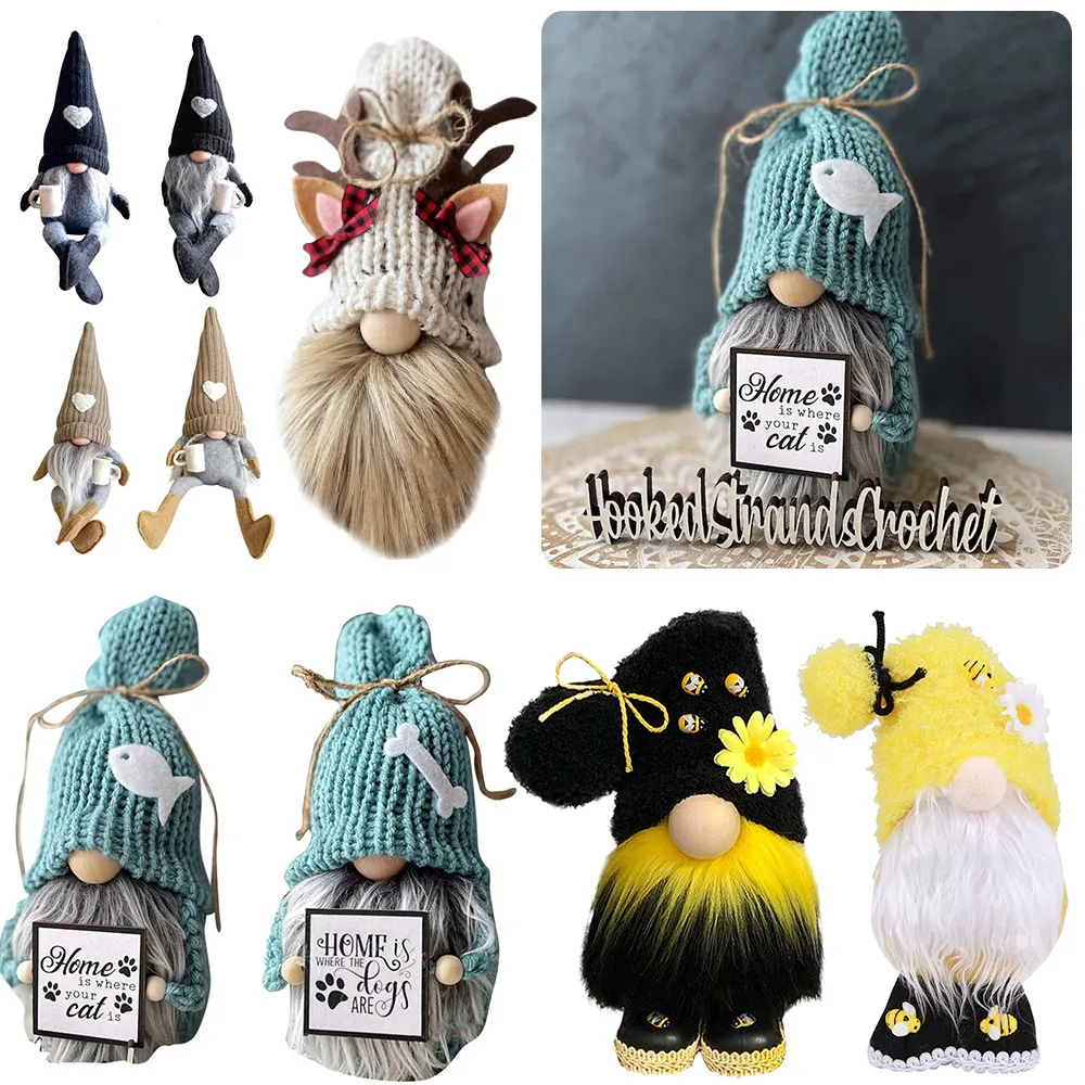 Sunflowers-Gnome-Bee-Elf-Plush-Doll-Faceless-Nisse-Swedish-Dwarf-Tomte ...