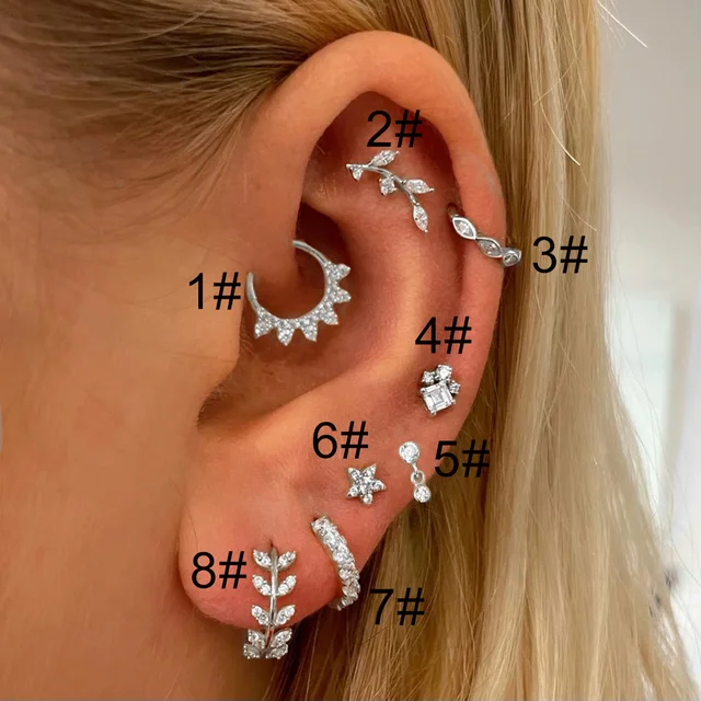 Piercing delicado para oreja Helix Rook Conch, pendientes para mujer, 1 ...