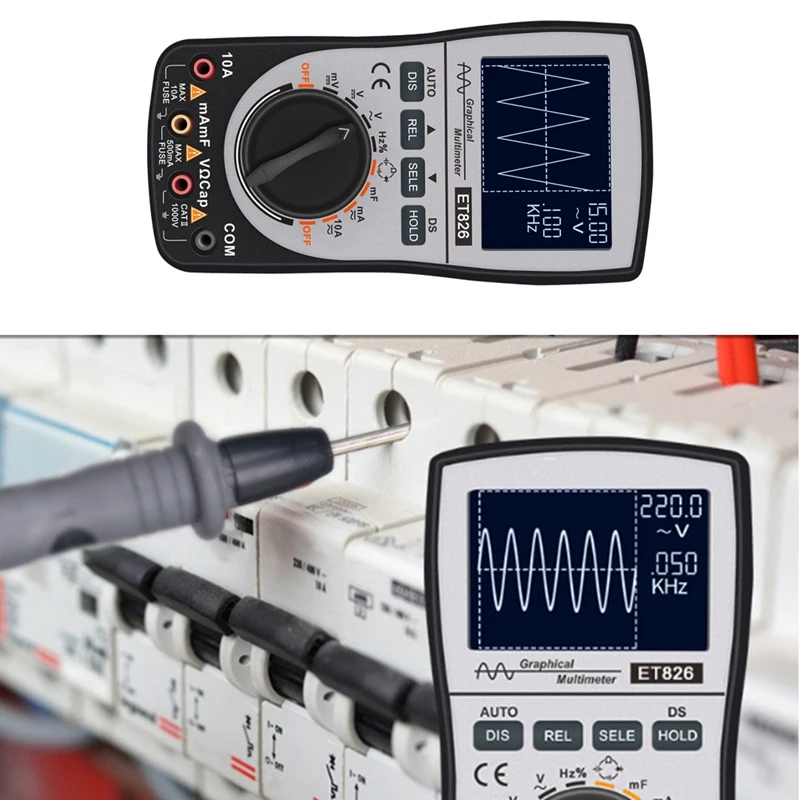 ET826 Handheld Multimeter Handheld Color Screen Scope Digital Storage ...