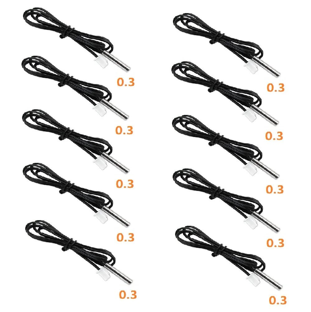 10pcs NTC 10K Ohm 1% 3435 Thermistor Temperature Sensor Cylinder Probe With Wire NTC Thermistor ...