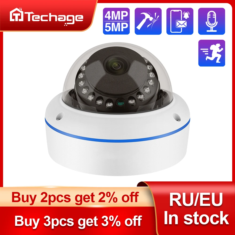 Techage-H-265-4MP-5MP-Indoor-Dome-POE-Camera-One-way-Audio-Metal ...