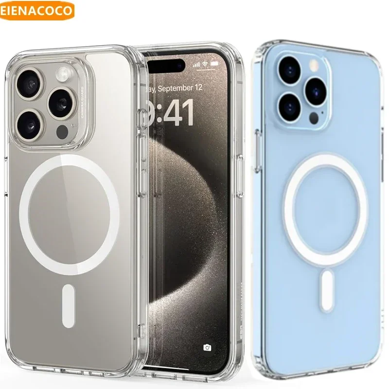 Transparent-For-Magsafe-Magnetic-Wireless-Charge-Case-For-iPhone-15-14 ...