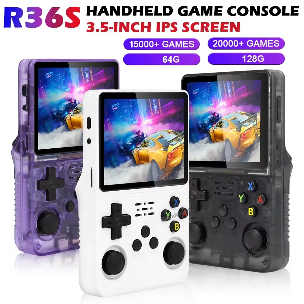 R36S Retro Handheld Video Game Console Linux System 3.5 Inch IPS Screen ...