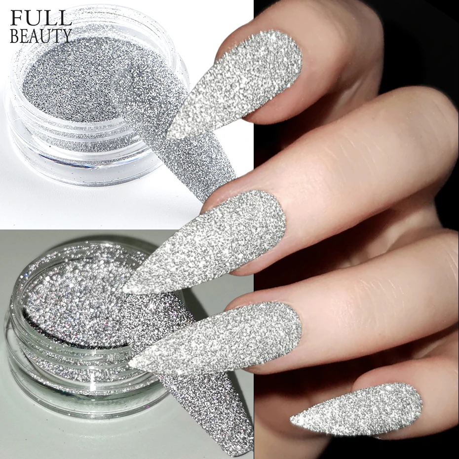 1BOX Reflective Glitter Nail Powder Flash Diamond Holographic Crystal ...