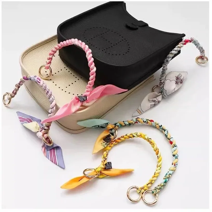Fashion Woven Silk Scarf Bag Shoulder Strap Women Bag Short Chain ...