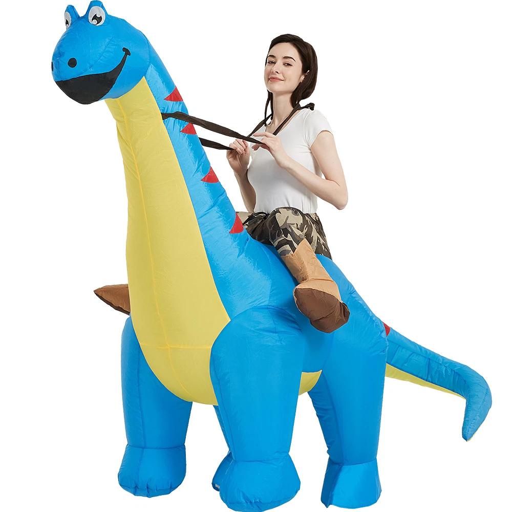 Inflatable Dinosaur Costume Riding Diplodocus T Rex Air Blow Up Funny Party Halloween Costumes ...