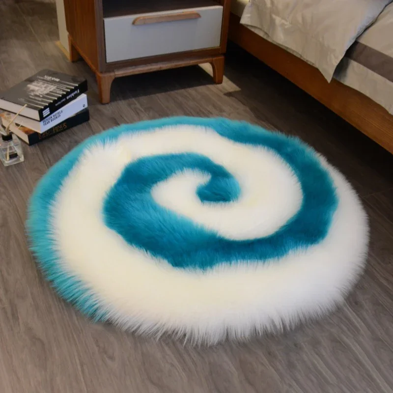 Soft Fluffy Faux Fur Rug Washable Mat Living Room Bedside Shaggy Fur ...