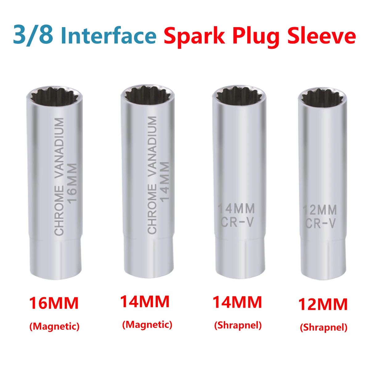 Universal Spark Plug Socket Spark Plug Wrench 3/8 Magnetic 12 Angle ...