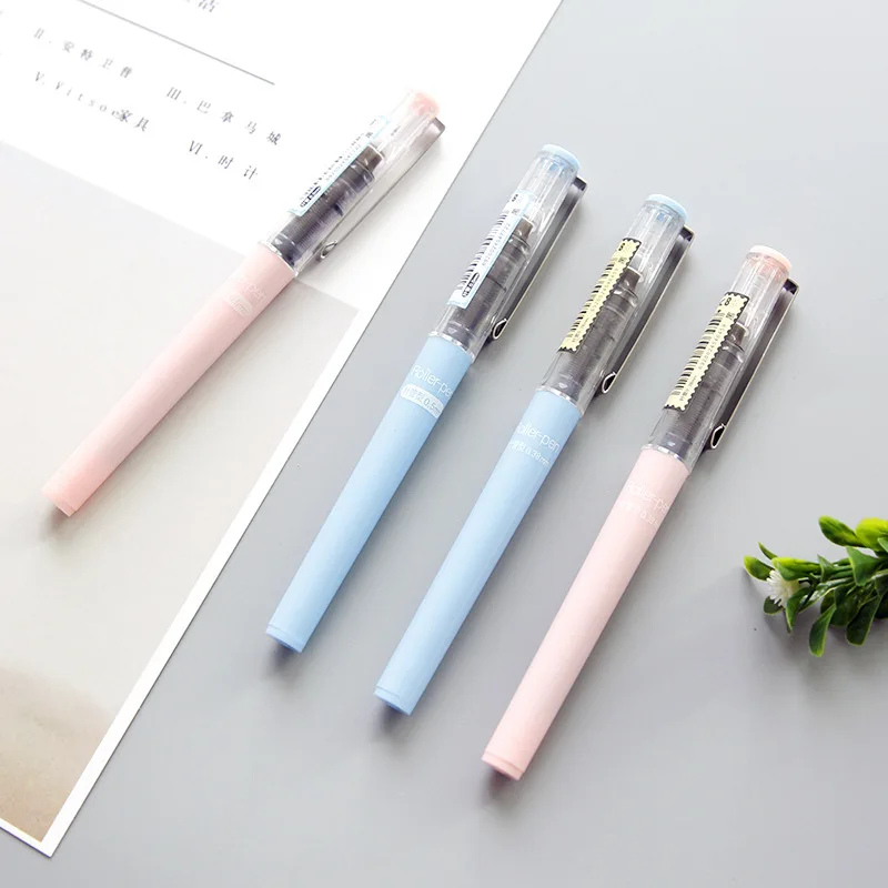 1PCS straight ball ball pen 0.38/0.5mm gel pen Student water black red ...